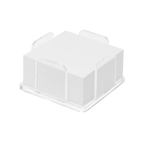 Zettelbox "Theta", dickwandig glasklar bedrucken | Werbezeichen